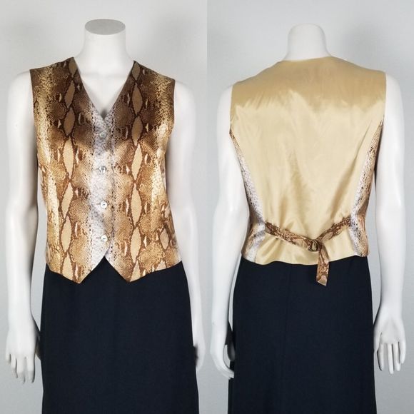 Votre Nom | Tops | Votre Nom Vintage Y2k 9s Silk Satin Snake Print Mob ...